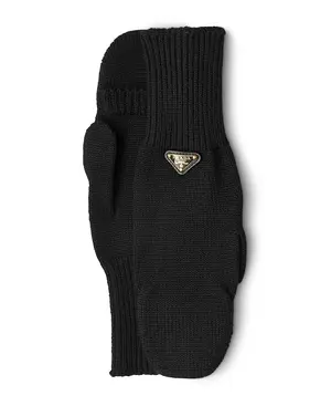 Prada Wool Mittens - Black