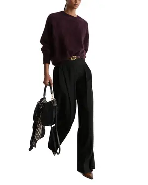 REISS Luna Pleated Wide Leg Pants