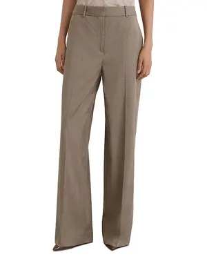 REISS Petite Adie Wool Blend Wide Leg Pants - Neutral