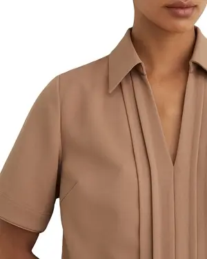 REISS Elena Pleat Skirt Mini Dress
