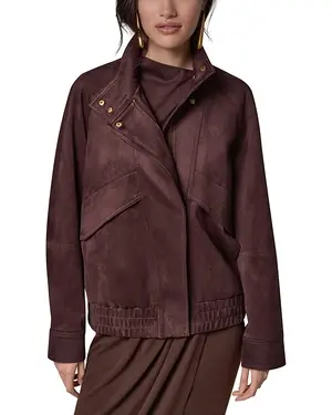 Donna Karan New York Faux Suede Jacket - Espresso