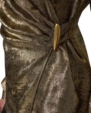 Donna Karan New York Metallic Side Ruched Blouse
