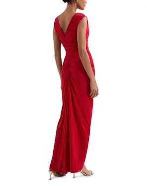 PHASE EIGHT Petite Ruffled Side Gathered Maxi Dress