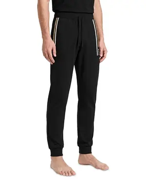Hugo Boss Authentic Cotton Blend Drawstring Stripe Logo Pants