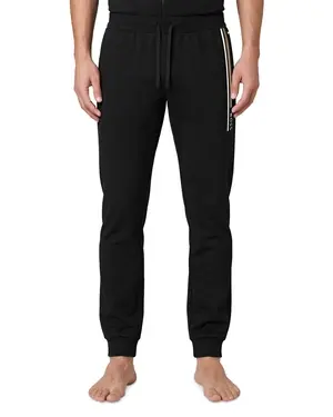 Hugo Boss Authentic Cotton Blend Drawstring Stripe Logo Pants