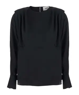Ba&sh Cadie Pleated Long-sleeve Top - Black