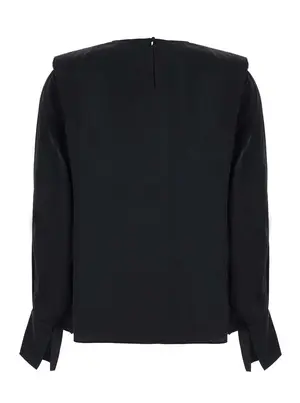 Ba&sh Cadie Pleated Long-sleeve Top