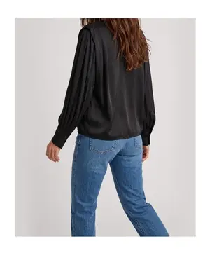 Ba&sh Cadie Pleated Long-sleeve Top