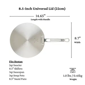 HESTAN Provisions 8.5 Stainless Steel Universal Lid