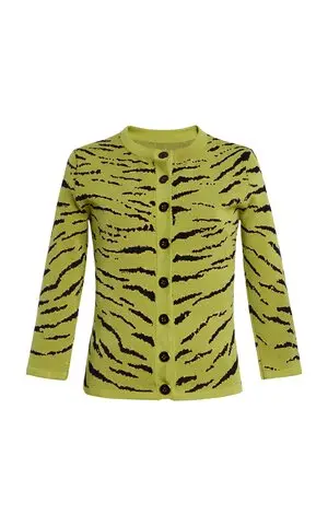SERGIO HUDSON Tiger- Crew Neck Cardigan
