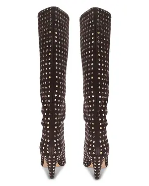Kurt Geiger Lambeth Studded Suede Knee High Boots