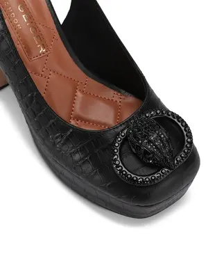 Kurt Geiger Chelsea Croc Embossed Leather Slingback Pumps