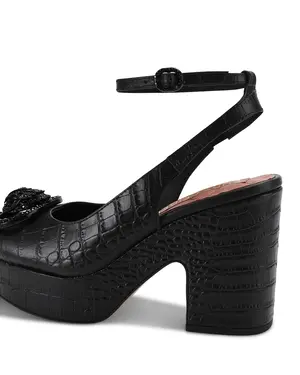 Kurt Geiger Chelsea Croc Embossed Leather Slingback Pumps