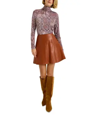 MARIE OLIVER Crawford Paneled Faux Leather Skirt