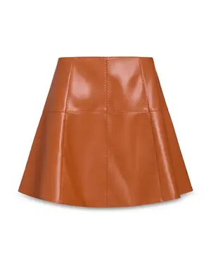 MARIE OLIVER Crawford Paneled Faux Leather Skirt