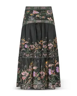 MARIE OLIVER Holland Tiered Midi Skirt