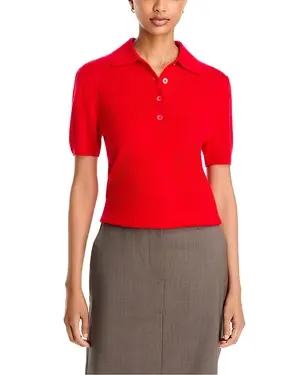 TOCCIN Rue Cashmere Polo Sweater - Red