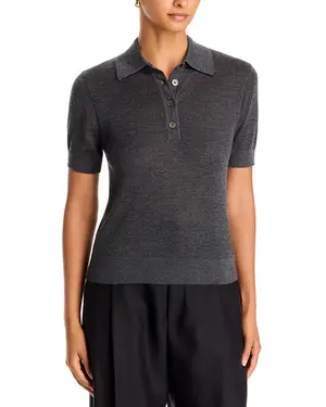 TOCCIN Rue Cashmere Polo Sweater - Shadow