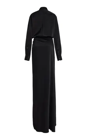 SERGIO HUDSON Silk Button-skirt Maxi Shirtdress