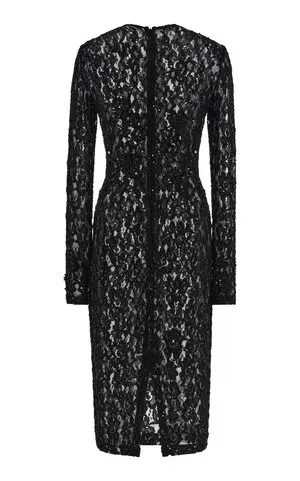 SERGIO HUDSON Hand-embroidered Lace Midi Dress