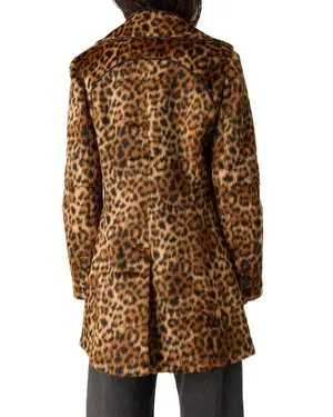 Free People Delancy Print Faux Fur Coat