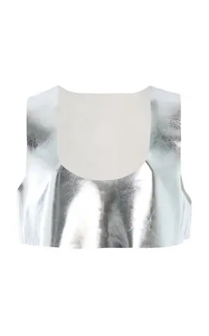 ZANKOV Emily Leather Crop Top