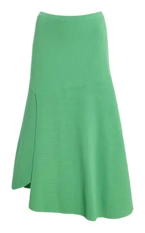 ZANKOV Freda Ottoman Midi Skirt - Green