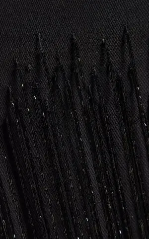 SERGIO HUDSON Hand-embroidered Fringed Stretch Crepe Mini Skirt