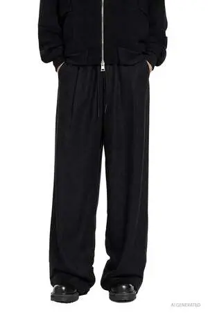 ANDREA YA AQOV Wool Cashmere Drawstring Trousers