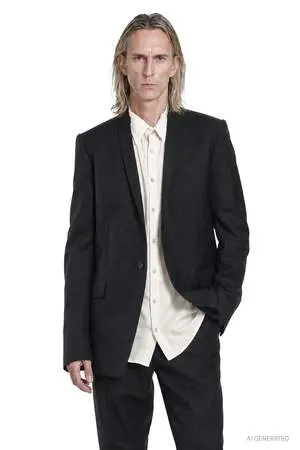 NICOLO CESCHI BERRINI Tailored Tuxedo Blazer - Black