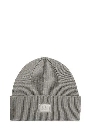 C.P. COMPANY Extrafine Merino Wool Beanie Grey