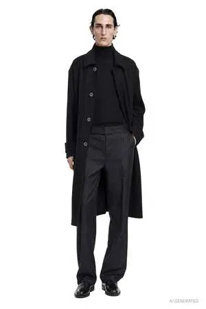 Giorgio Armani Wool Cashmere Coat - Black