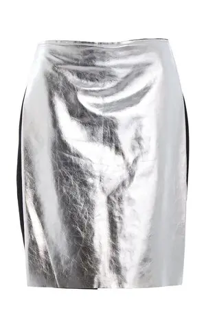 ZANKOV Johanna Leather-wool Mini Skirt - Silver