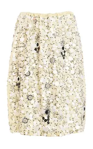 ZANKOV Marcella Silk Midi Skirt - Silver