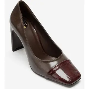 PROLOGUE SHOES Bans Block Heel Pump - Brown