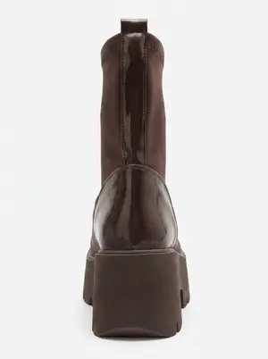 PROLOGUE SHOES Jadelina Scuba Platform Sock Boot - Brown