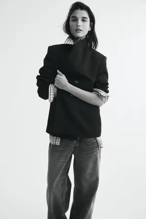 H&M Double-breasted Casual Blazer - Black