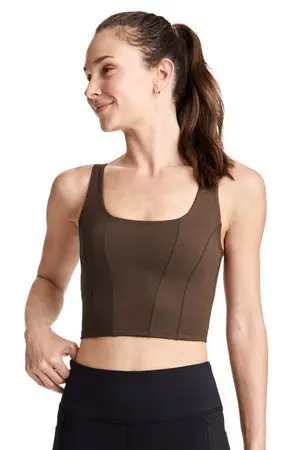 JOCKEY Longline Low Impact Sports Bra - Walnut