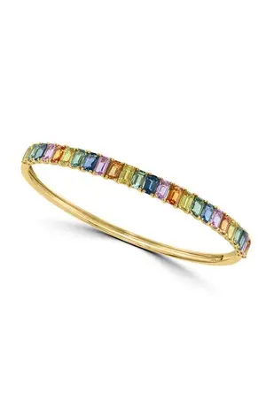 EFFY Multi-color Sapphire Bangle Bracelet In 14k Yellow Gold