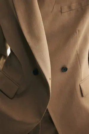 H&M Defined-waist Double-breasted Blazer