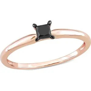 JULIANNA B. Black Princess Solitaire Ring 14k