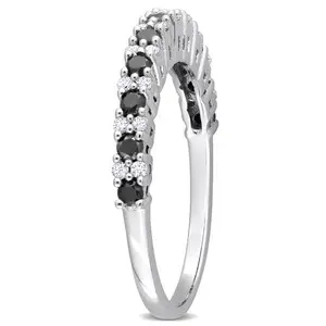 JULIANNA B. 1/2 Ctw Black & White Band 14k