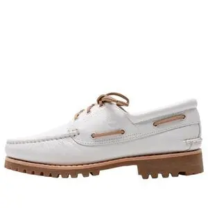 Timberland Timberland Authentic Handsewn Boat Shoes 'white Full Grain' White/brown