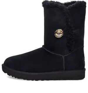 UGG Bailey Button Gold Bling Boot - Black