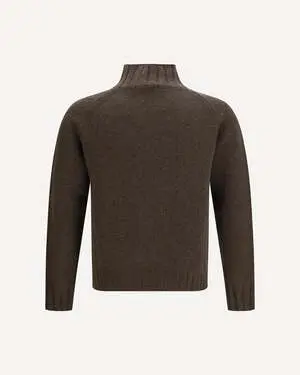 ARAGONA CASHMERE High Neck Sweater - Brown