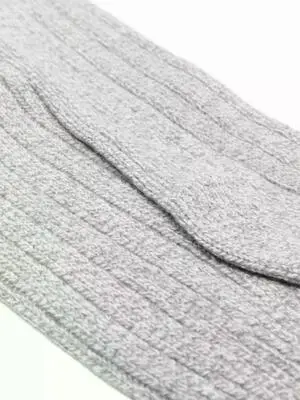 Eleventy Ribbed-knit Melange Socks - Grey