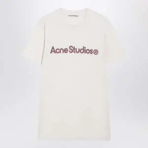 Acne Studios Pale Cotton T-shirt With Logo - Pink