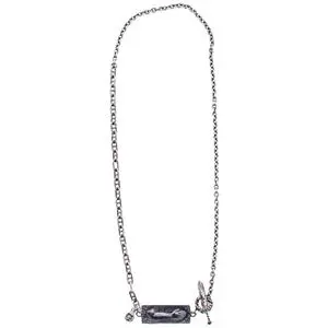 GEM KINGDOM Ex Voto Arm Plaque Necklace - Silver
