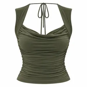 MONICE LONDON Anise Backless & Bra Friendly Top Khaki - Green