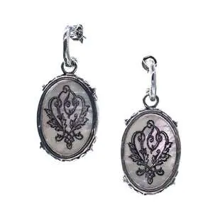 GEM KINGDOM White / Silver White Mother Of Pearl Drop Earrings